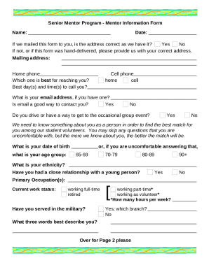 pogoe.orgsitesdefaultSenior Mentor Ination Intake Name Address Phone ...