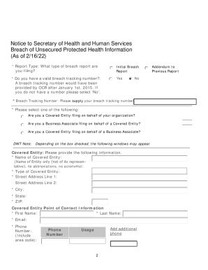 Fillable Online www.coursehero.comfile56578836Breach Notification Form ...
