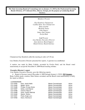 Fillable Online sos ga The State Licensing Board of Cosmetology met on ...