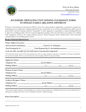 Fillable Online ACCESSORY DWELLING UNIT ZONING CLEARANCE FORM IN ... Fax Email Print - pdfFiller