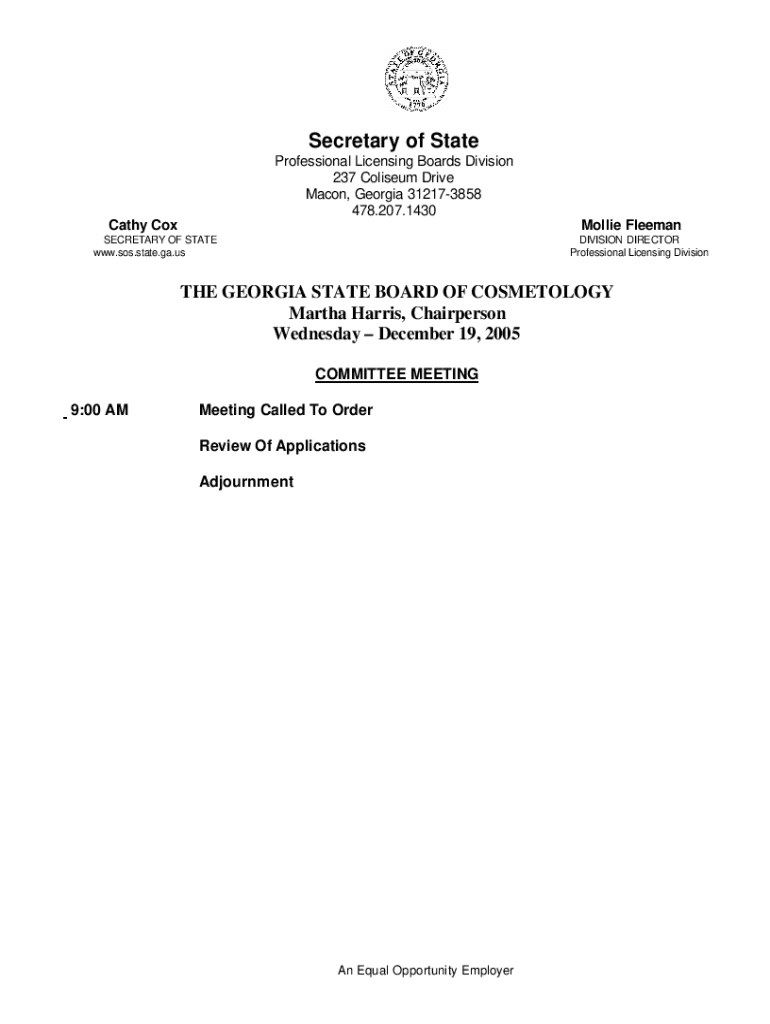 Fillable Online sos ga www.mapquest.comusgeorgiaGeorgia State Licensing ...