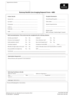 Fillable Online www.sportsradiology.co.uk pdf mri-referral-formRamsay ...