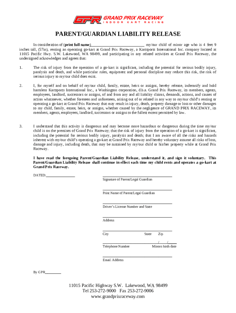 PARENT PERMISSION/WAIVER OF LIABILITY/PHOTO RELEASE PARENT ... Doc ...