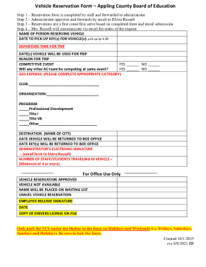 Fillable Online fill.ioVehicle-Reservation-Request-FormFill - Free ...