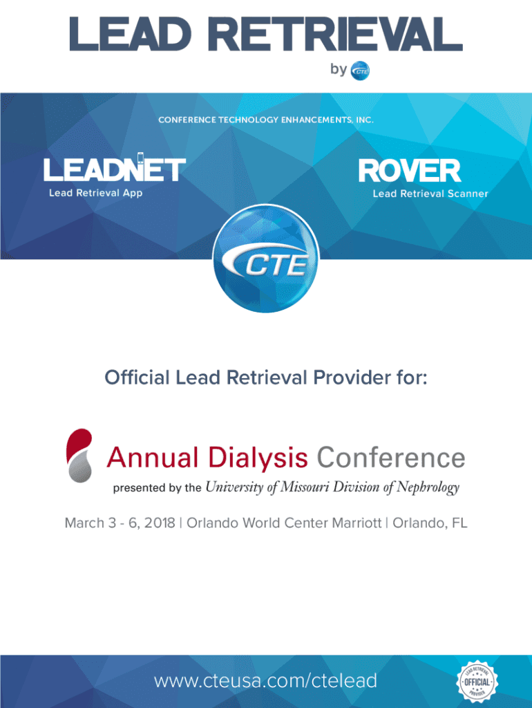 Fillable Online Lead Retrieval Order Form for Annual Dialysis ...