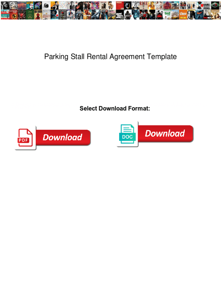 Fillable Online Parking Stall Rental Agreement Template. Parking Stall ...