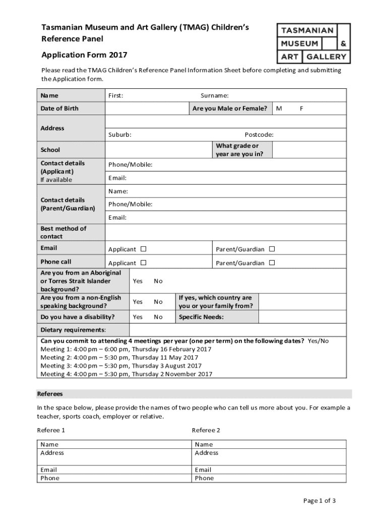 Fillable Online www.tmag.tas.gov.aueducatorsreferencepanelEducators ...