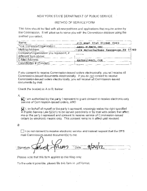 Fillable Online NEW YORK STATE DEPARTMENT OF PUBLIC SERVICE METHOD OF ...