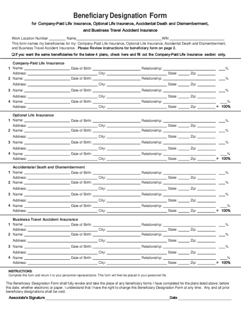 Fillable Online www.jotform.comlife-insurance-beneficiary-formLife ...
