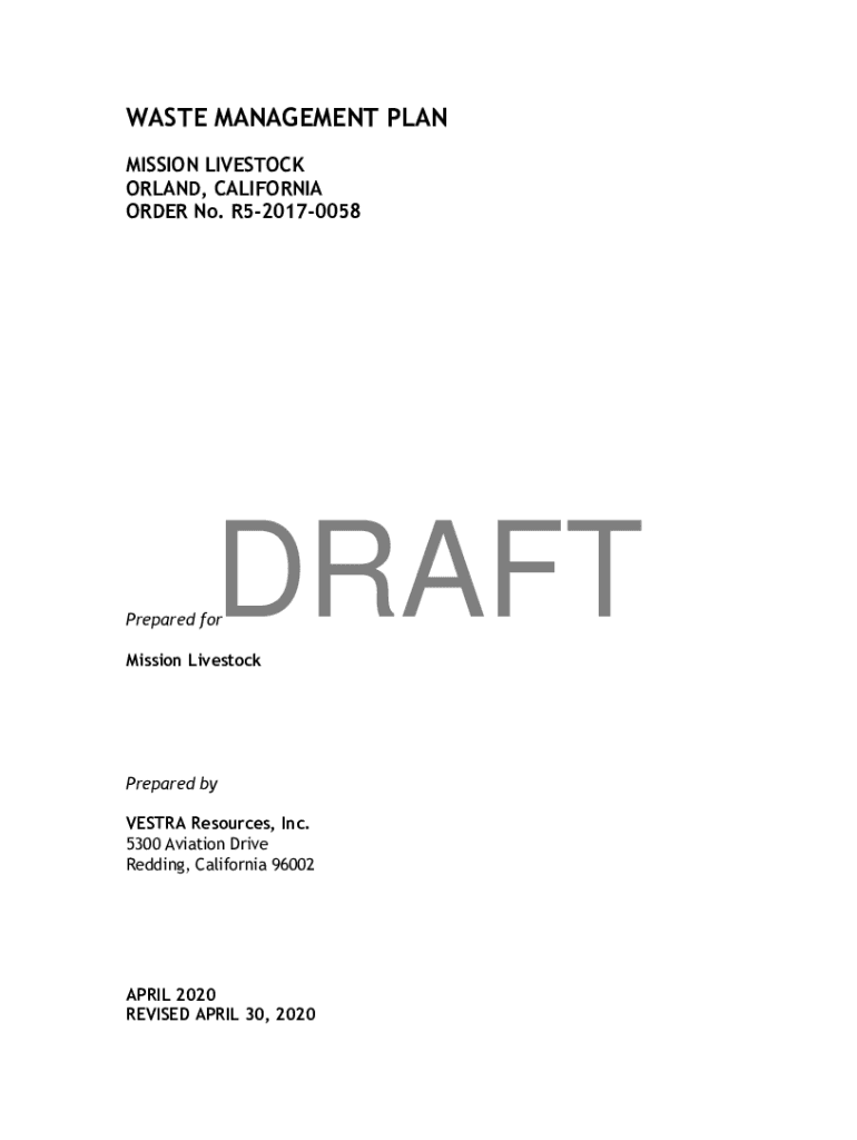 Fillable Online Waste management plan for livestock productivity and Fax Email Print - pdfFiller