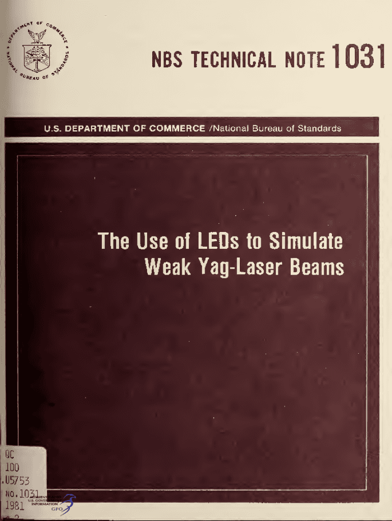 Fillable Online U.S. DEPARTMENT OF COMMERCE / National Bureau of ...