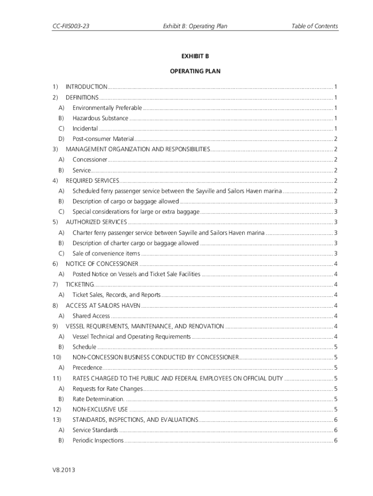 Fillable Online Fillable Online EXHIBIT B Op Plan Template.dotm ...