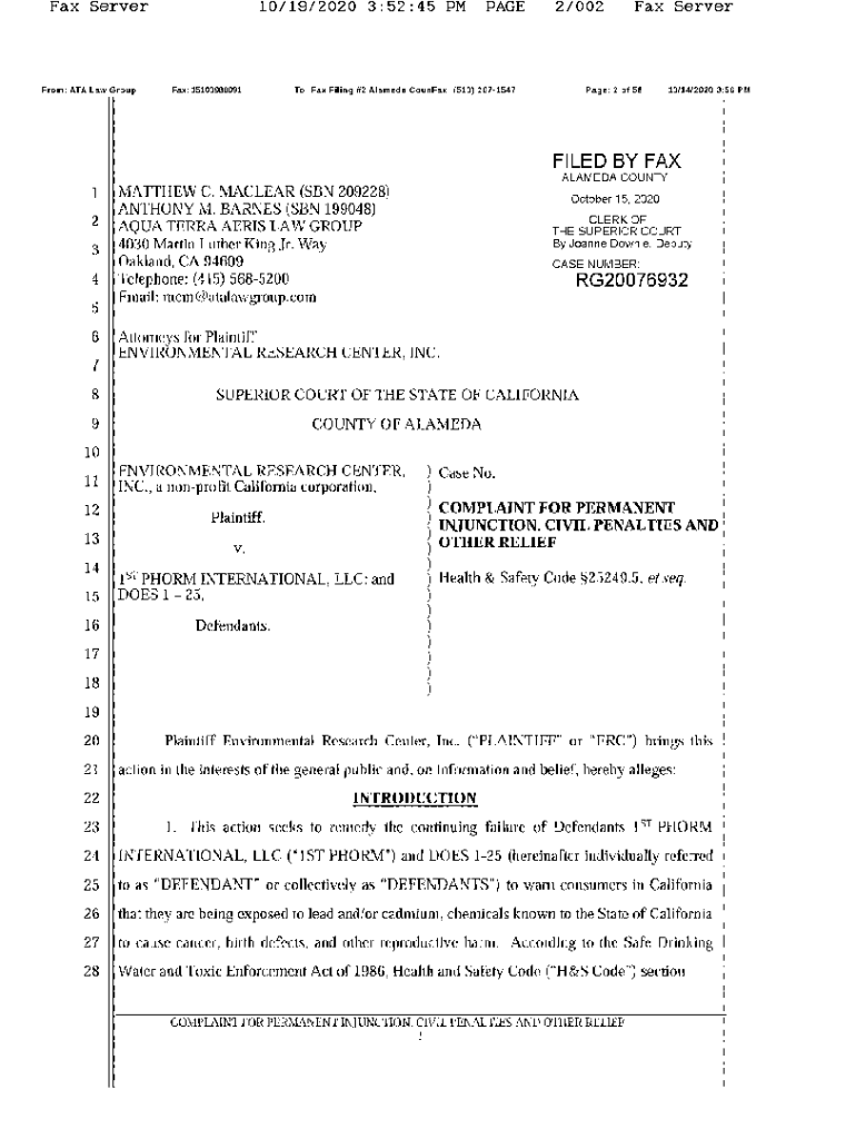 Fillable Online oag ca 25249.5 (also known as and referred to hereinafter as Proposition ... Fax ...