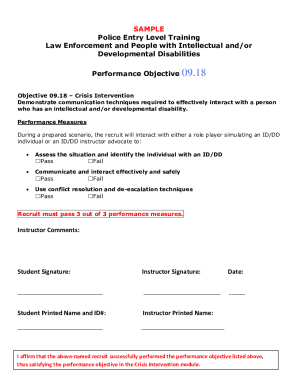 Fillable Online mdod maryland SAMPLE Police Entry Level Training Law ...