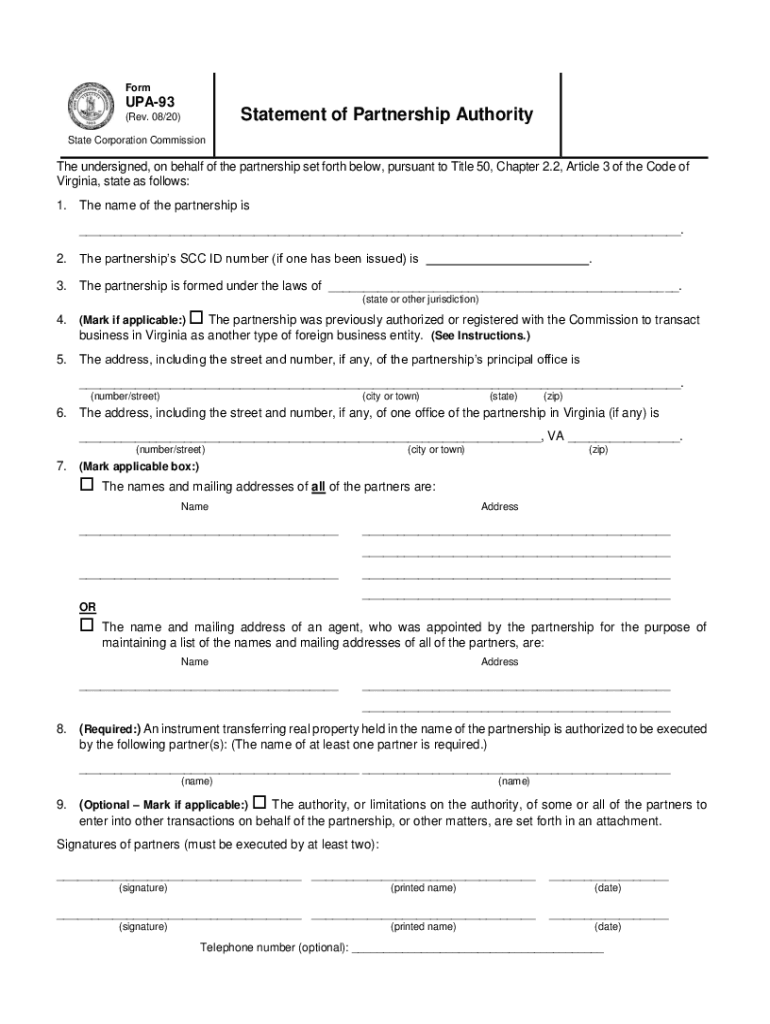 2020-2025 Form VA UPA-93 Fill Online, Printable, Fillable, Blank ...