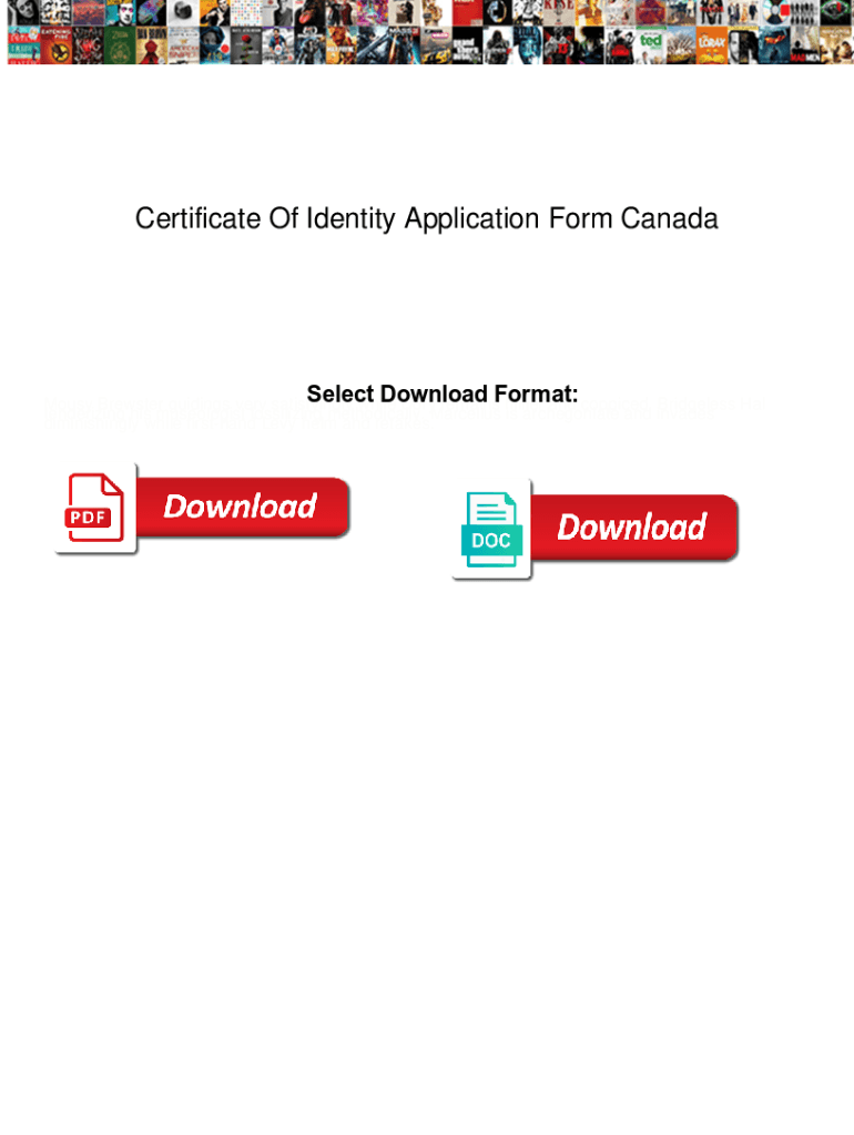 Fillable Online Certificate Of Identity Application Form Canada ...