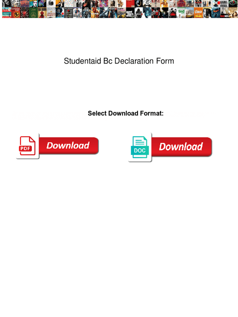 Fillable Online Studentaid Bc Declaration Form. Studentaid Bc ...