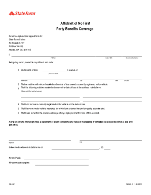 Fillable Online Affidavit of No Insurance - NJ. Affidavit to verify individual has no other ...