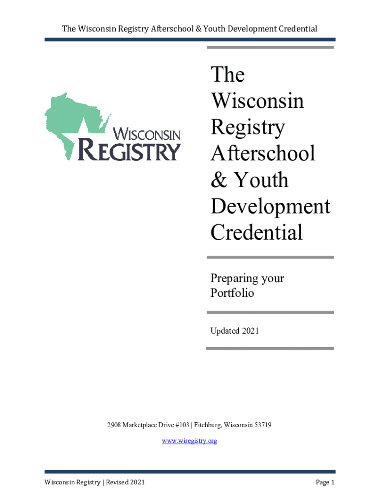 Fillable Online The Wisconsin Registry Afterschool & Youth Development ...