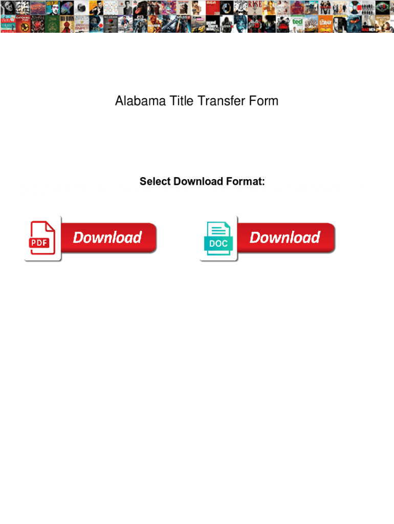 Fillable Online Alabama Title Transfer Form. Alabama Title Transfer ...