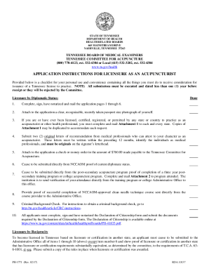 Fillable Online STATE OF TENNESSEE DEPARTMENT OF HEALTH HEALTH RELATED ...