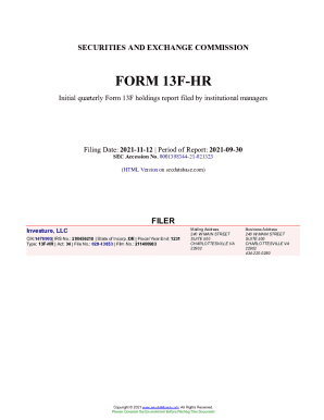 Fillable Online SECURITIES AND EXCHANGE COMMISSION FORM 13F-HR. Initial ...