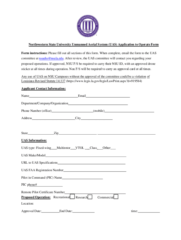 Fillable Online www.northwestern.eduuas-flight-request-formUse this form to request permission ...