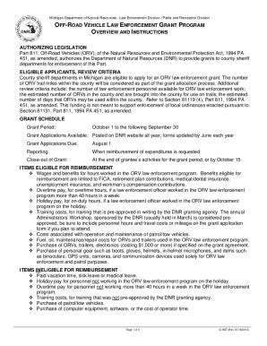 Fillable Online OFF-ROAD VEHICLE LAW ENFORCEMENT GRANT PROGRAM ...