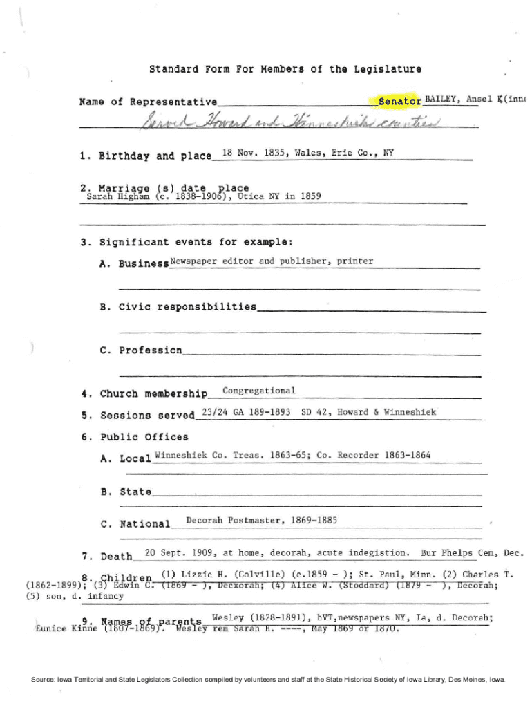 Fillable Online www.legis.iowa.govdocspublicationsStandard Form For ...