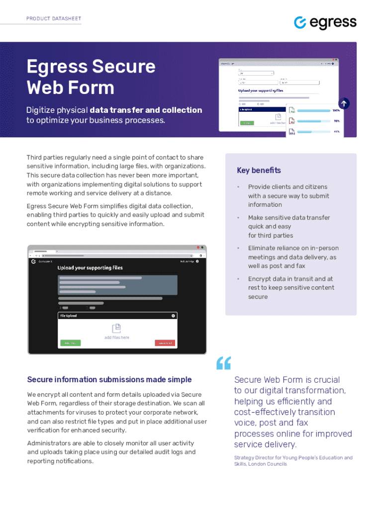 Fillable Online Egress Secure Web Form. Digitize physical data transfer ...