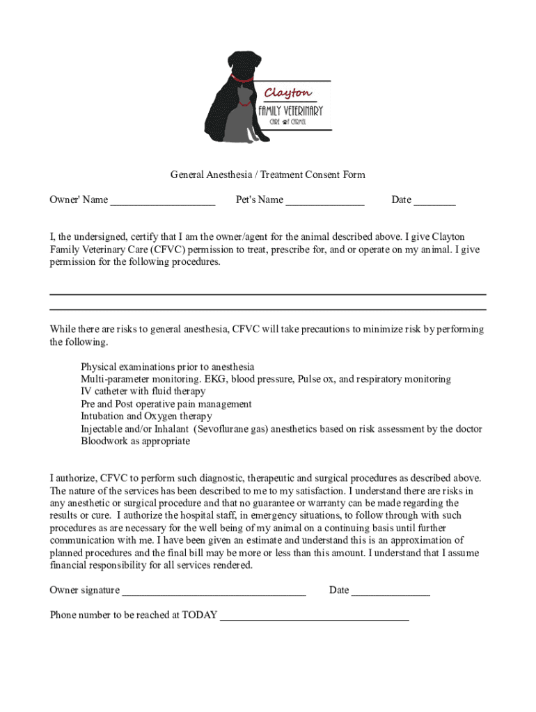 Fillable Online freypethospital.comgeneral-anesthesia-consent-formGeneral Anesthesia Consent ...