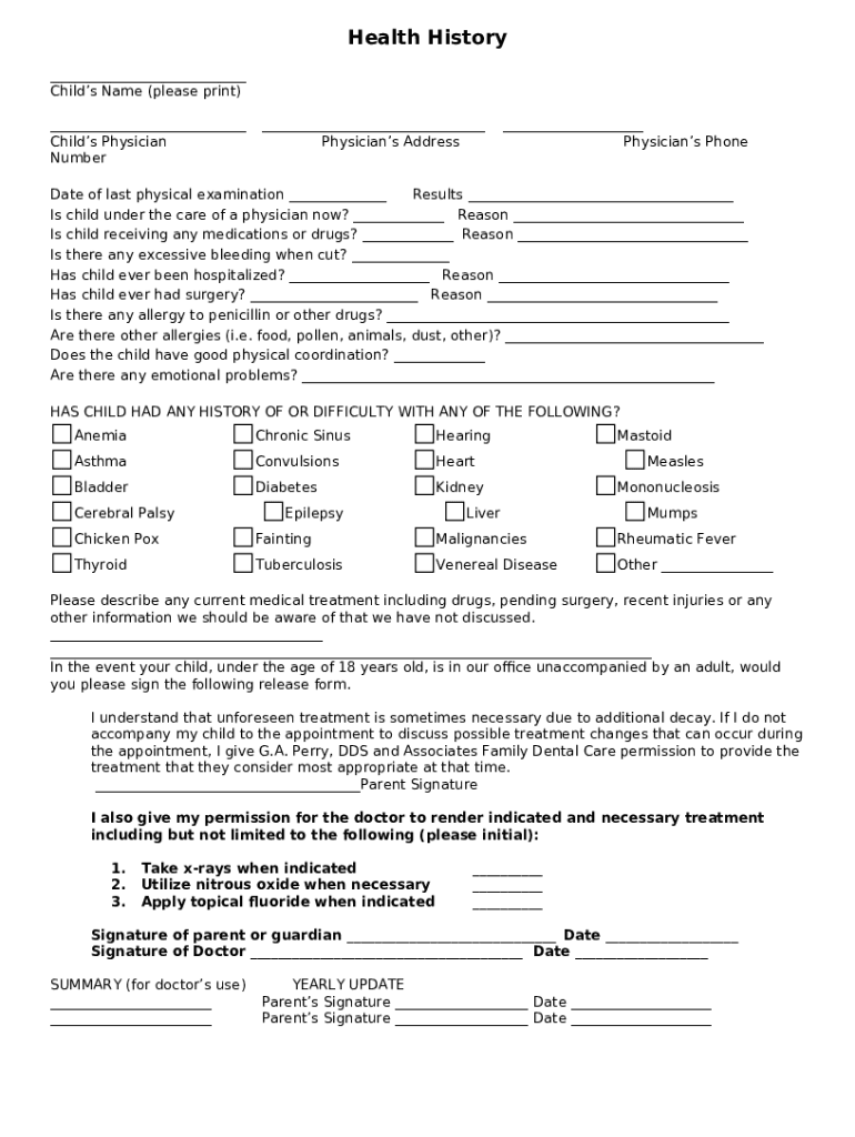 theaplusfamilycare.comwp-contentuploadsHealth History - PEDIATRIC Date: / / Patients Name: Chart ...