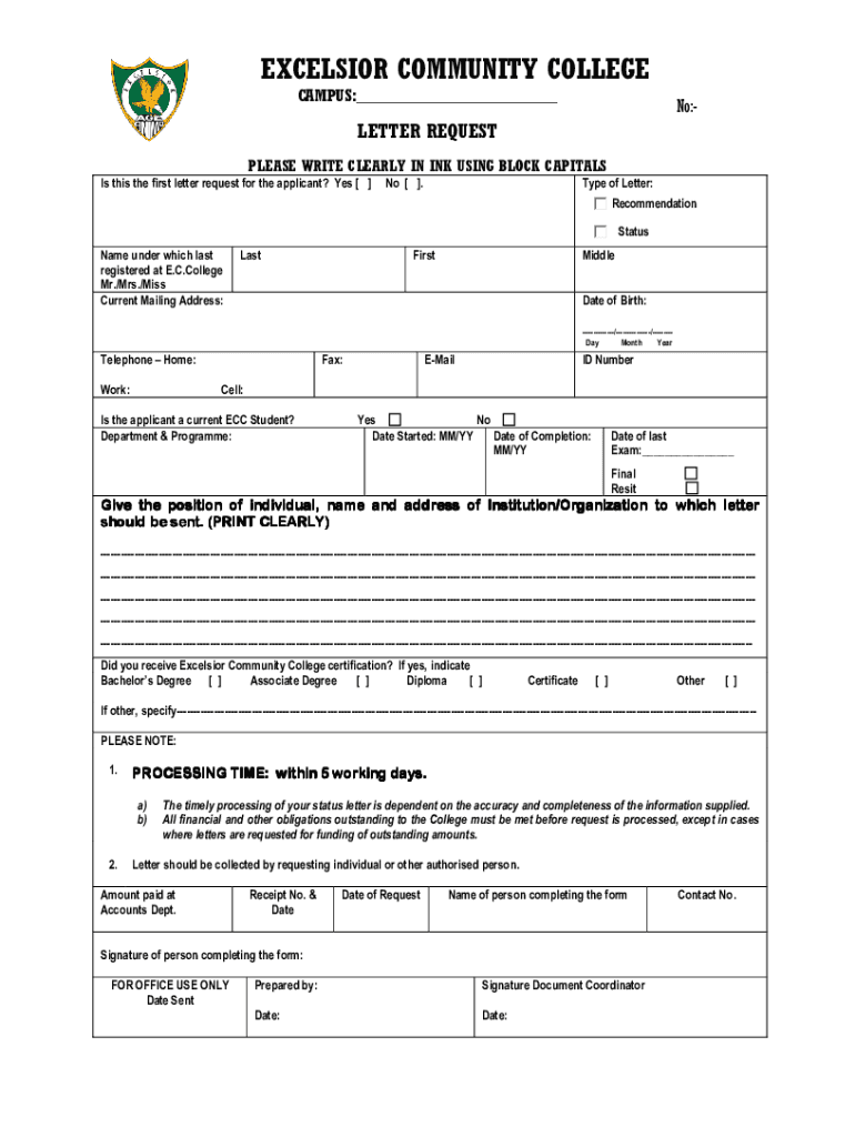 Fillable Online Application Request Letter for Admission - Sample ...