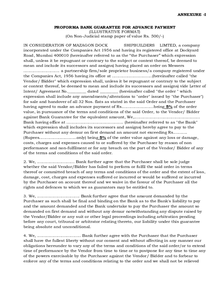 Fillable Online importletterofcredit.comadvance-payment-gAdvance Payment Guarantee Bank ...