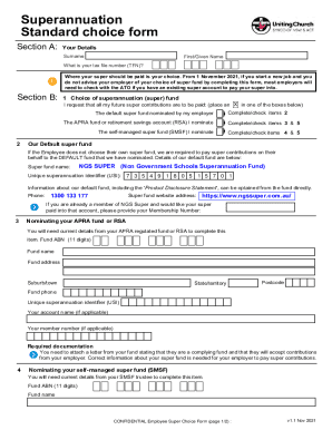 Fillable Online superannuation-standard-choice-form ...