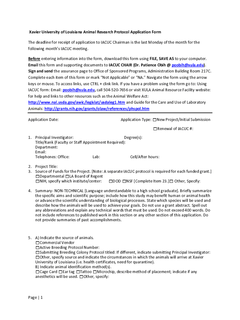 Fillable Online www.aalas.orgiacuciacucresourcesProtocol Forms - AALAS Fax Email Print - pdfFiller