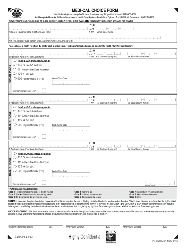 Fillable Online www.pdffiller.com439548821--medical-choice-form-Medical ...
