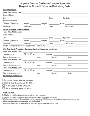 Fillable Online DVRO without Children cover sheet - CaliforniaAsk for a ...