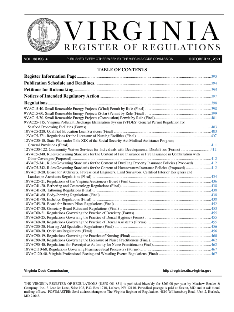 Fillable Online register dls virginia register.dls.virginia.gov vol38 ...
