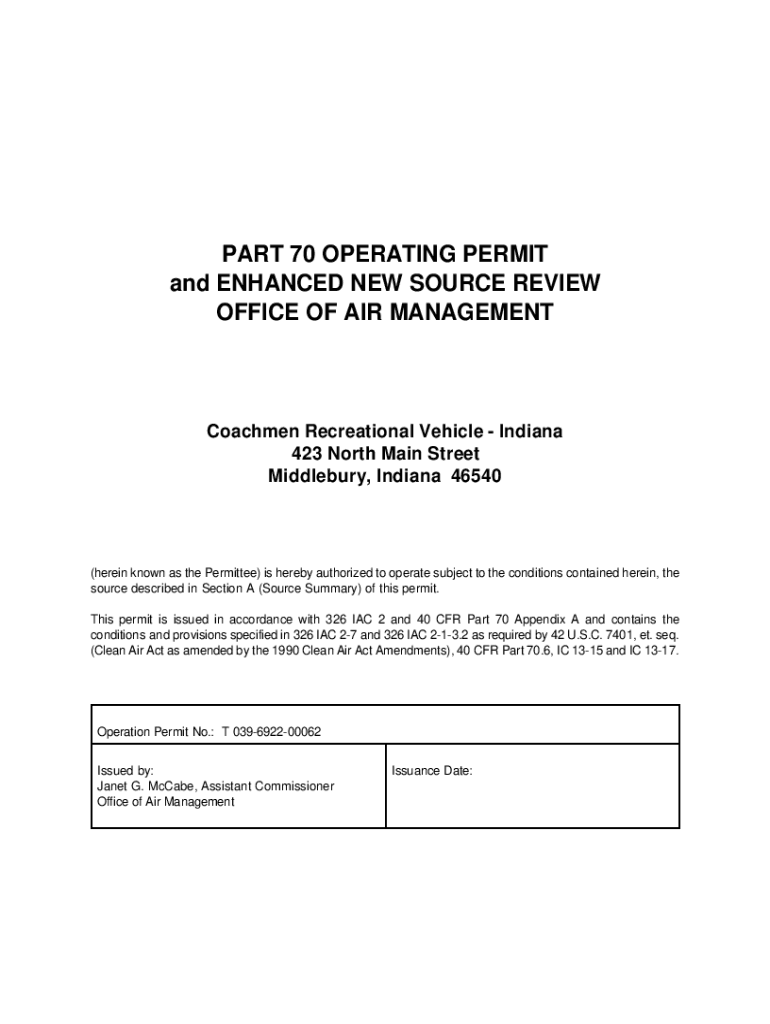 Fillable Online permits air idem in permits.air.idem.in.gov6337fPART 70 ...