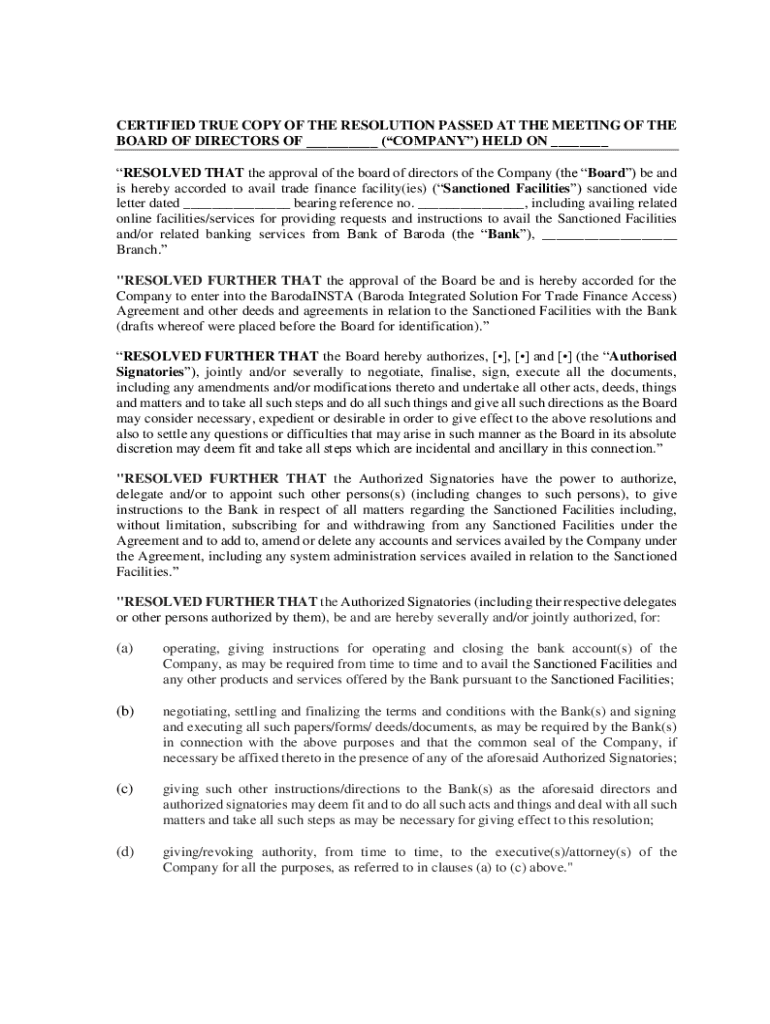 Fillable Online www.upcounsel.comcertified-board-resolutionCertified Board Resolution ...