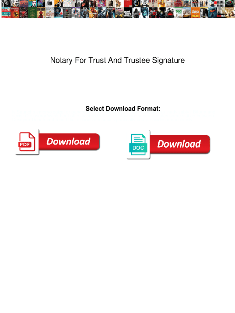 Fillable Online Notary For Trust And Trustee Signature. Notary For ...