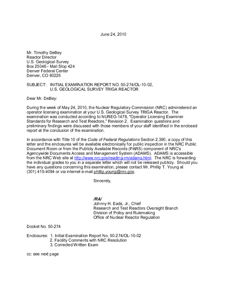 Fillable Online www.nrc.govdocsML0122TRANSMITTAL OF REACTOR OPERATOR ...