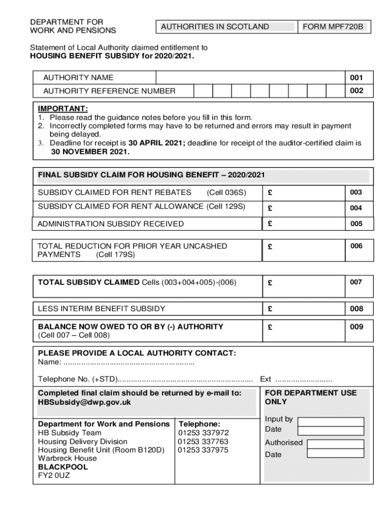 Fillable Online doczz.netdoc82398662015/16 Housing Benefit subsidy final claim form for Scotland ...