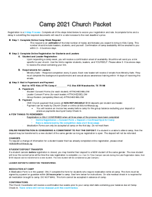 Fillable Online www.jotform.comchurch-camp-registration-formChurch Camp ...
