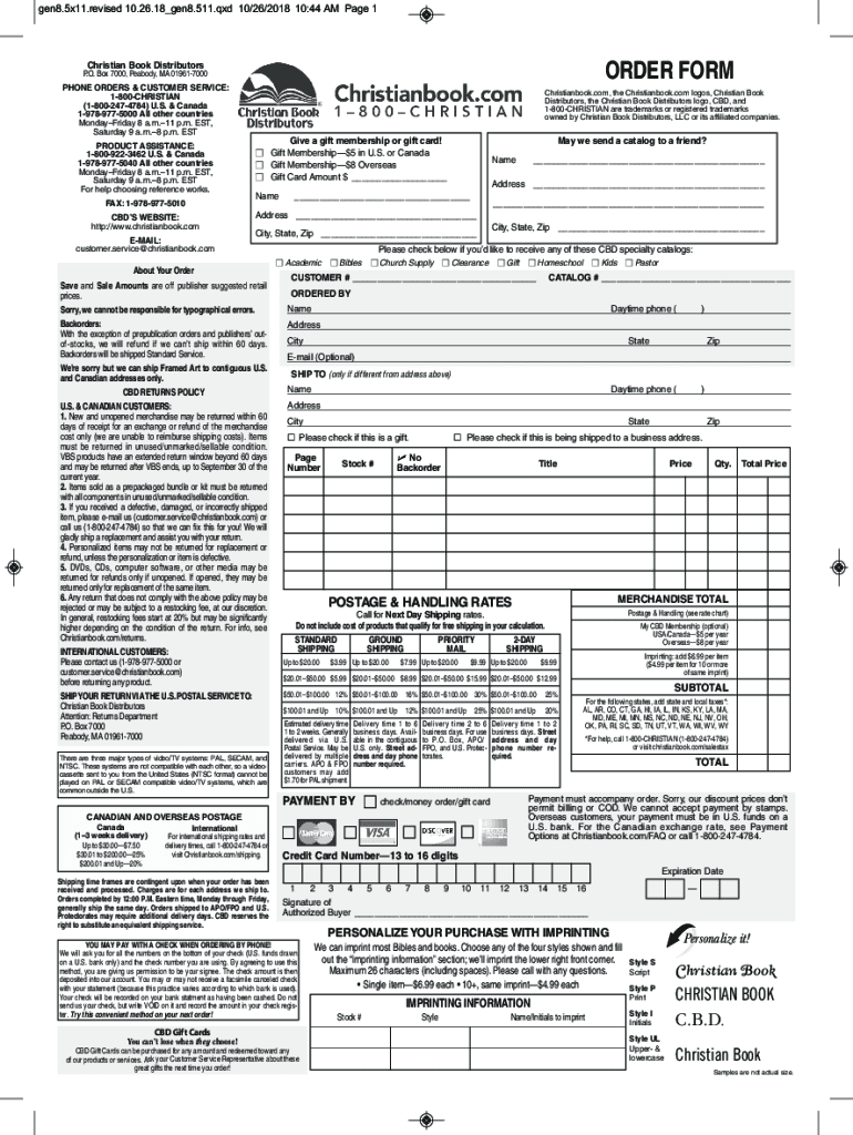 Fillable Online g.christianbook.comnspdfORDER FORM - g.christianbook.com Fax Email Print - pdfFiller