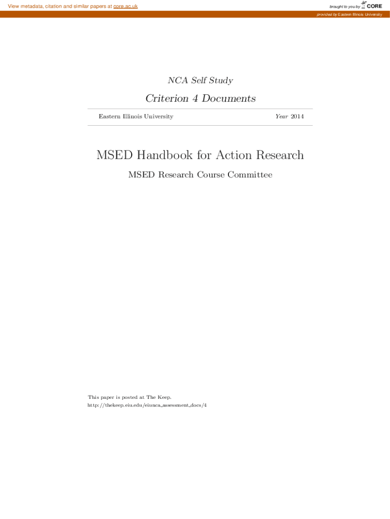 Fillable Online MSED Handbook for Action Research Fax Email Print ...