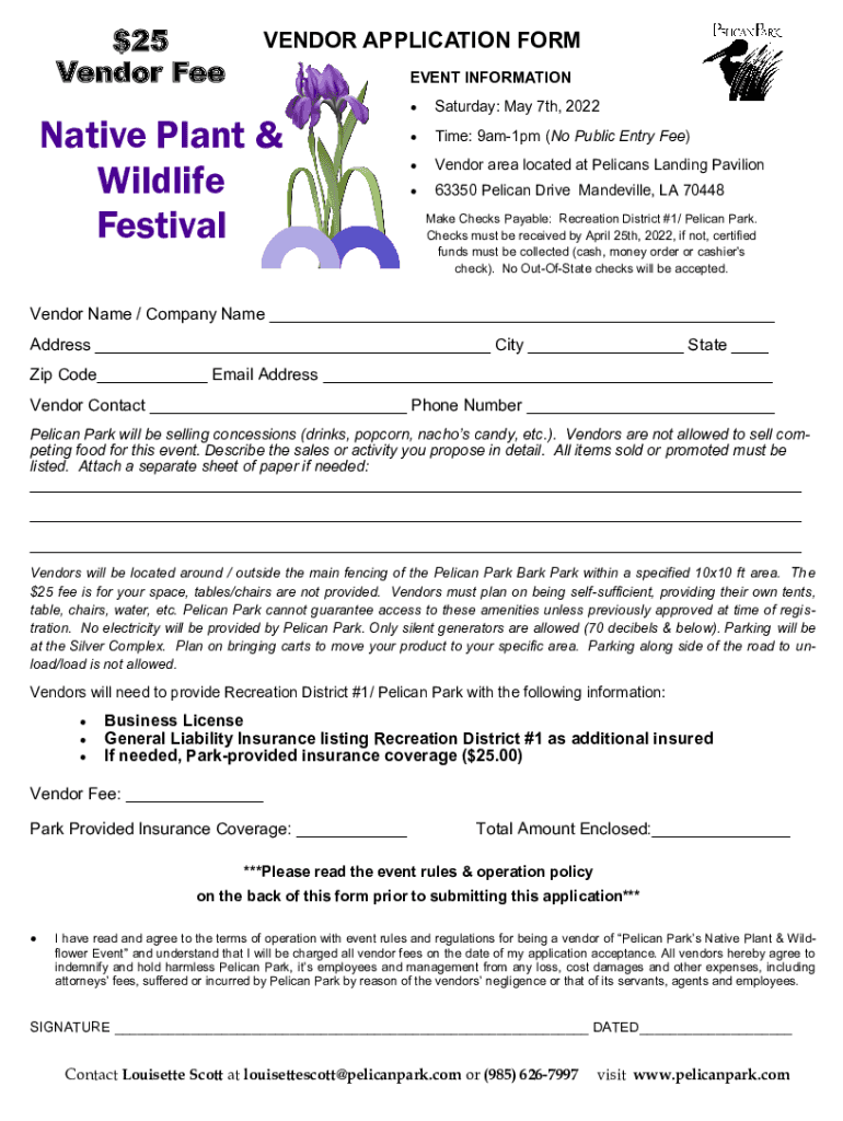 Fillable Online EVENT VENDOR APPLICATION FORM - smartsheet.com Fax ...