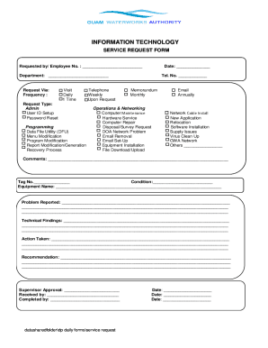 Fillable Online 70+ IT Request FormsJotFormWhat is service request ...