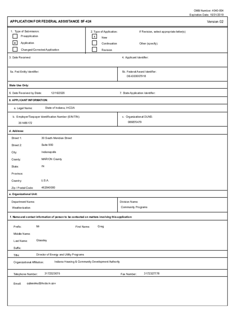 Fillable Online www.in.gov ihcda filesAPPLICATION FOR FEDERAL ...